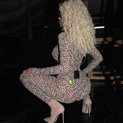 2020 Autumn Winter Hot Sale Casual Women's one piece Spots set Printed Long Sleeve Round Collar Jumpsuit ladies Fashion yoga set
