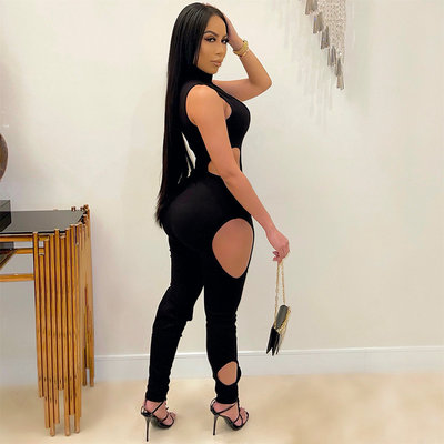 New design women slimming High collar beauty back jumpsuits one-piece fitness yoga suit Hollow out design Invisible zipper