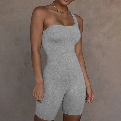 ladies fitness clothes workout sports set butt lifting running shorts one shoulder sportswear one-piece yoga suit