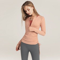 2021 yoga top women's tight-fitting short half-zipper long-sleeved yogawear new spring activewear running sport suit ems
