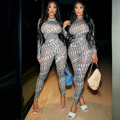 Wholesale Custom Women Ruched Butt Yoga Set Print Tight One-piece Top High Waist Pants Casual Suit Ladies Workout Sportswear