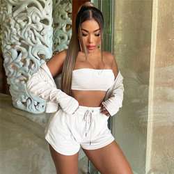 New Fashion Women Solid Color Hooded Long Sleeve tops And Short Yoga Pant Casual Female Three-piece Sports suit jacket women