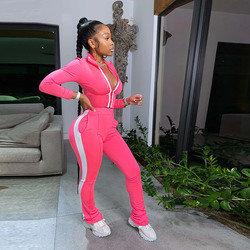 Seamless stand Collar Long Sleeve Sportswear front zipper Activewear sports crop Tops And Yoga Leggings Set For Women