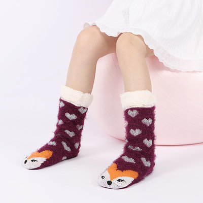 2021 Lovely adults chunky coral Christmas Slipper Socks Cozy Warm home Floor Socks winter socks for women
