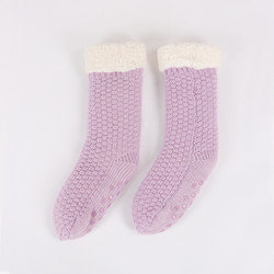 new arrival women winter new solid color anti skid socks knitted polyester socks with numerous colors designer socks