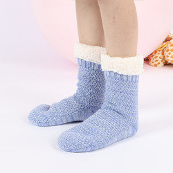 hot sales Winter Fur  Knit Anti Slip Grippers Slipper Sock Ladies House solid color floor sock Carpet Socks