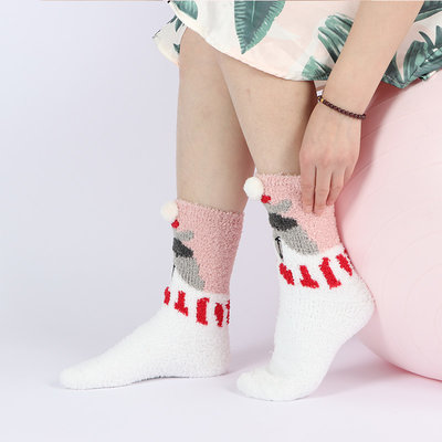 hot sales ladies Soft Comfortable Sock Women Cute cartoon animal Warm Winter Floor Sleeping Fuzzy Socks For Girl