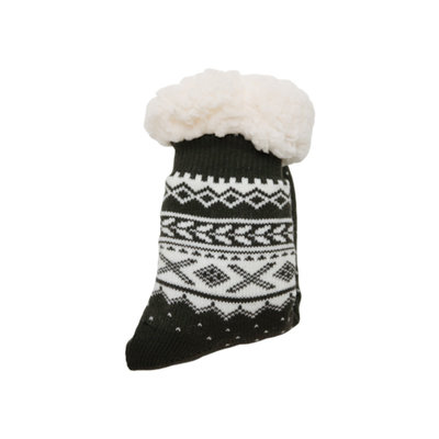 Snowflake Knit Women Thick Sherpa Fleece Lined Thermal Fuzzy  Home Socks