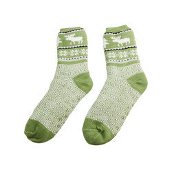 Non Slip  Ladies Slipper Socks Reindeer Fleece Warm Fuzzy And Soft