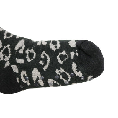 Customized Leopard Thick Warm Clouds Fabric Slipper Socks  Fuzzy Fleece Dot Women Slipper Socks