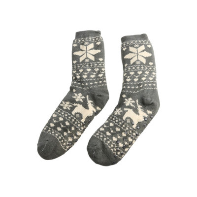 Fleece Lined Ladies Slipper Socks Thermal Fuzzy Breathable For Winter