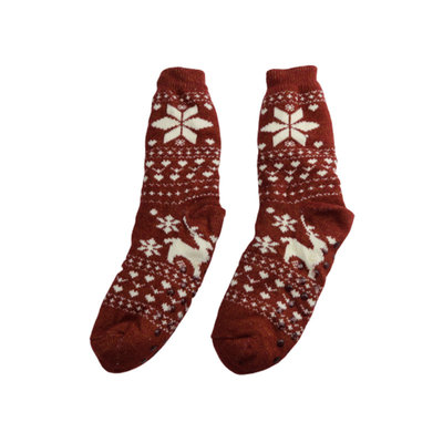 Fleece Lined Ladies Slipper Socks Thermal Fuzzy Breathable For Winter