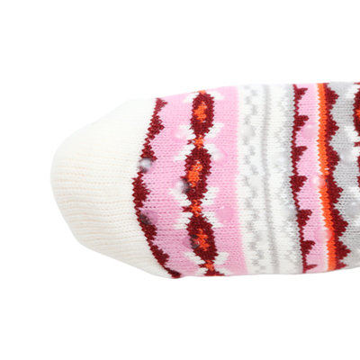 Comfortable Pink Snow Plush Lining House Socks Casual  For Women Winter