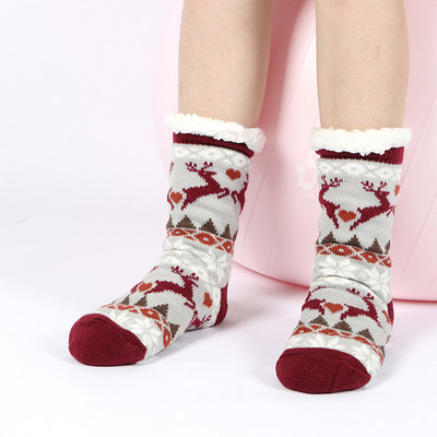 new arrival ladies comfortable soft fluffy socks sweat absorbed thick antiskid floor socks Warm christmas stocking