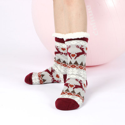 new arrival ladies comfortable soft fluffy socks sweat absorbed thick antiskid floor socks Warm christmas stocking