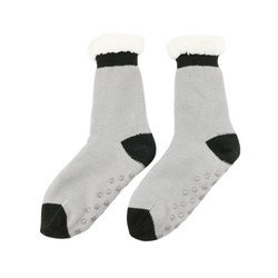 Gray  Cashmere Knitted Fleece Slipper Socks Home Indoor Sweater Sherpa Slipper Socks