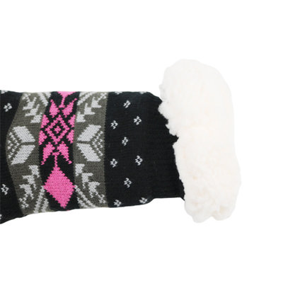 Snowflake Knit Fuzzy Slipper Socks Warm Thick Heavy Fleece Lined Fluffy Slipper Socks