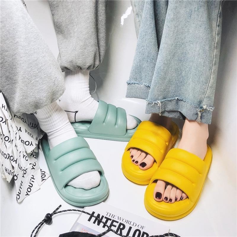 Wholesale fashion Slides Men Thick Sole non-slip Soft Indoor home Slippers in stock Sofa eva sandals women