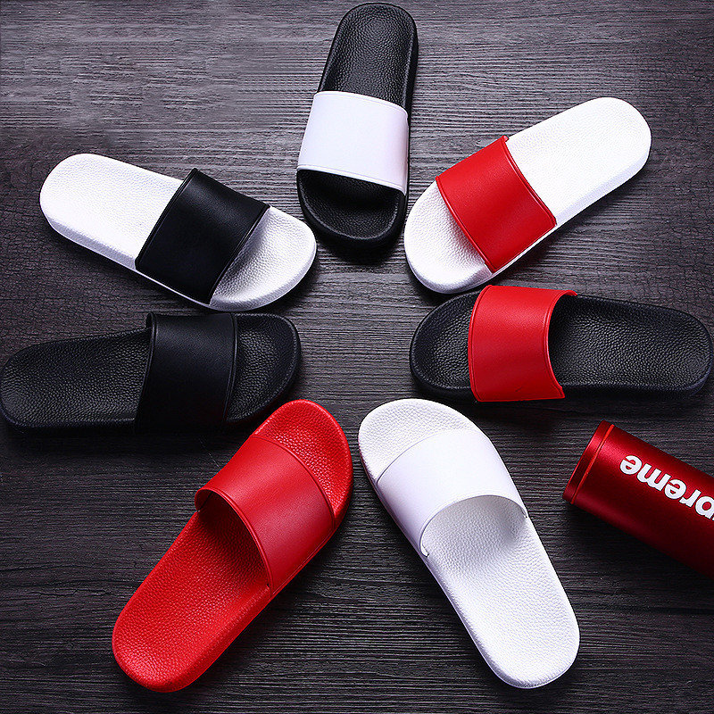 Breathable Men Slippers Pattern Solid Color PVC Material Non Slip Men Slippers