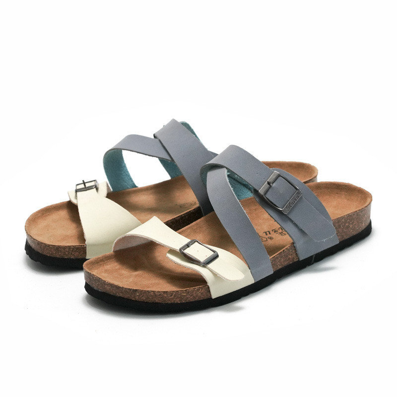 2022 spring ladies cork slippers fashion men beach casual shoes breathable non-slip summer sandals women