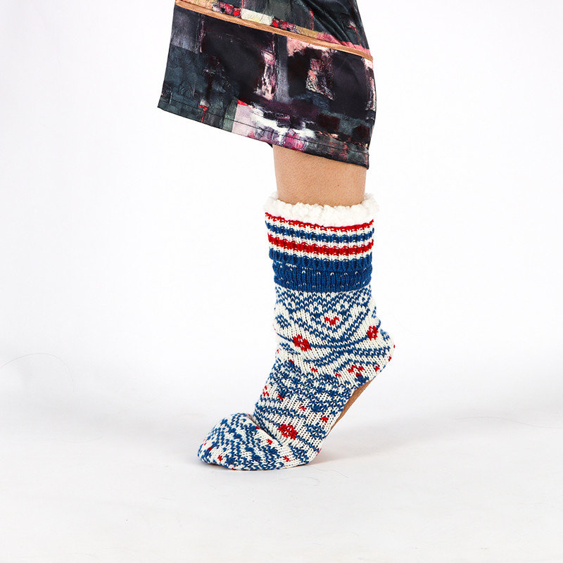 Women Non-slip Socks Warm Adult Thickened Bed Fluffy Cozy Home Soft free Size slipper socks Winter printed Floor Socks