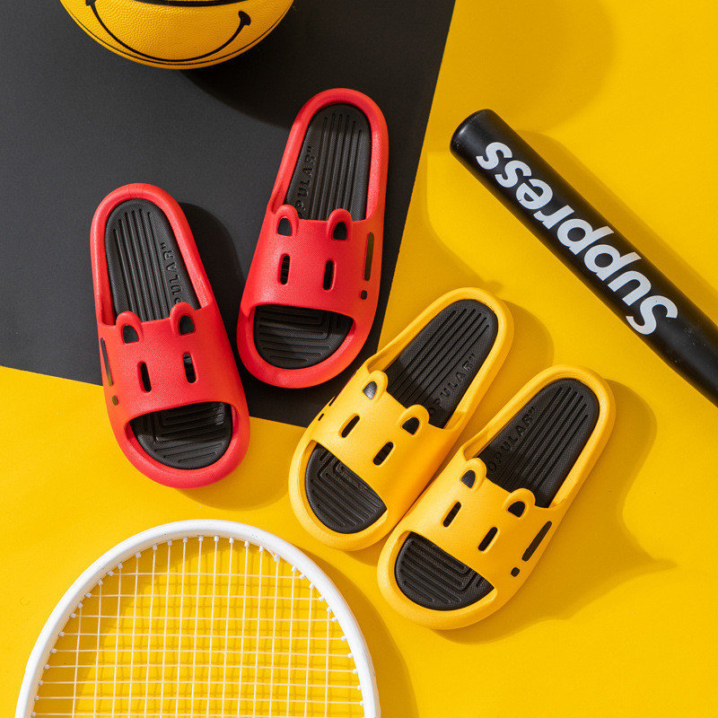 New uppers hollow couple sandals indoor non-slip two-color bottom slippers summer fashion casual slipper dog sandals