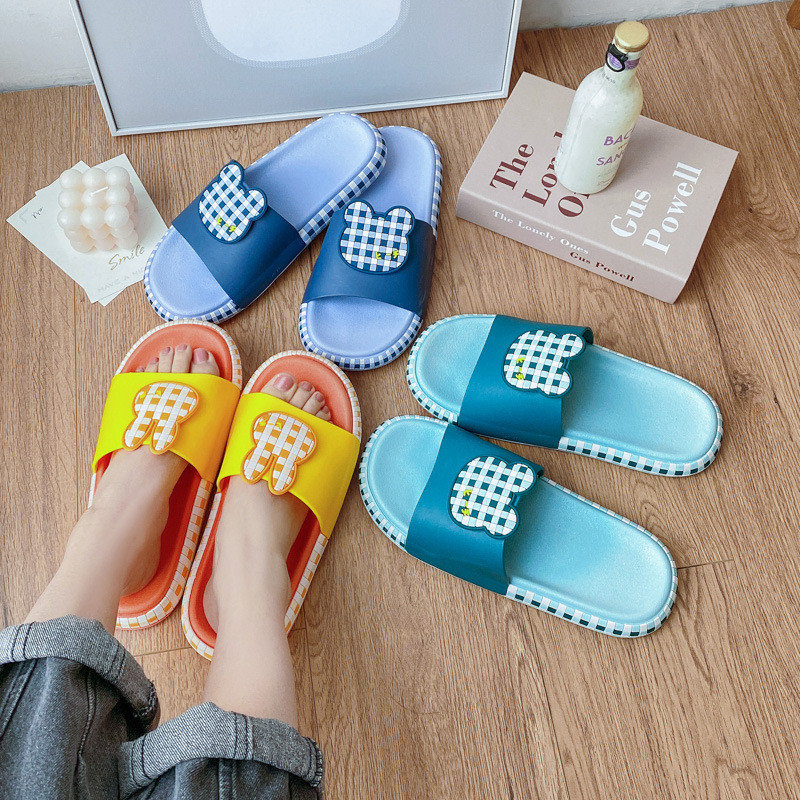 Summer new style home indoor cute couple sandals bathroom non-slip soft bottom shock-absorbing slippers