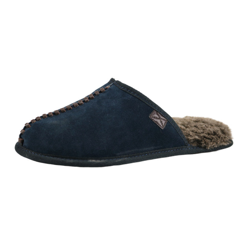 men  winter house indoor slippers  Winter Mules Fluffy Suede Comfy Slippers