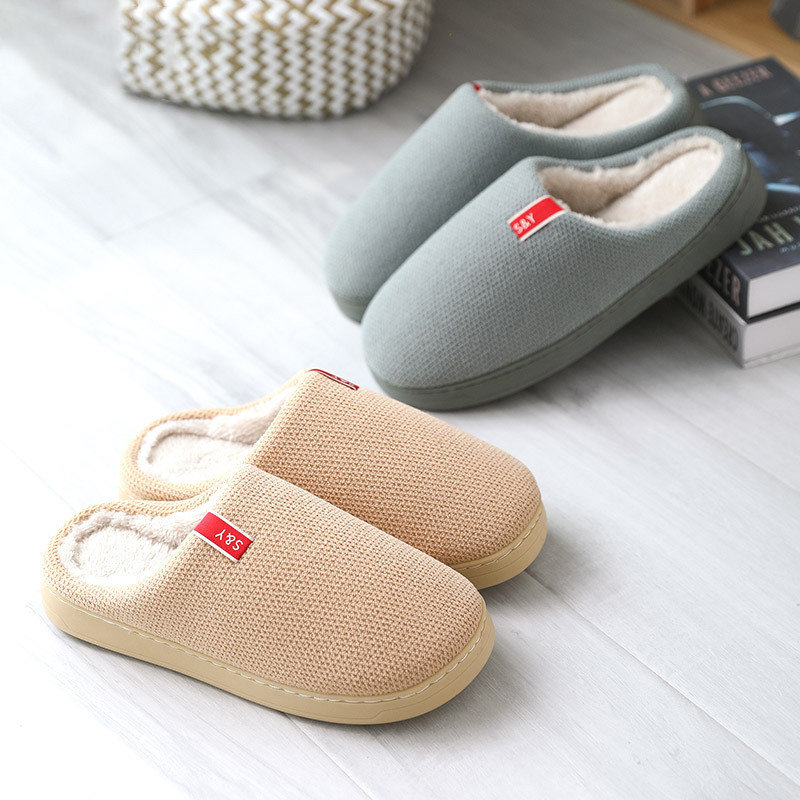 2021 custom candy color slippers female winter warm couple wholesale non-slip home indoor shoes in stock