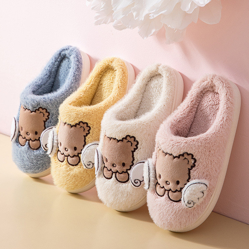 Wholesale New Design Cute Animal Shape Winter Home Indoor Slippers Female Plush Warm Non-Slip Flat sole house Shoes