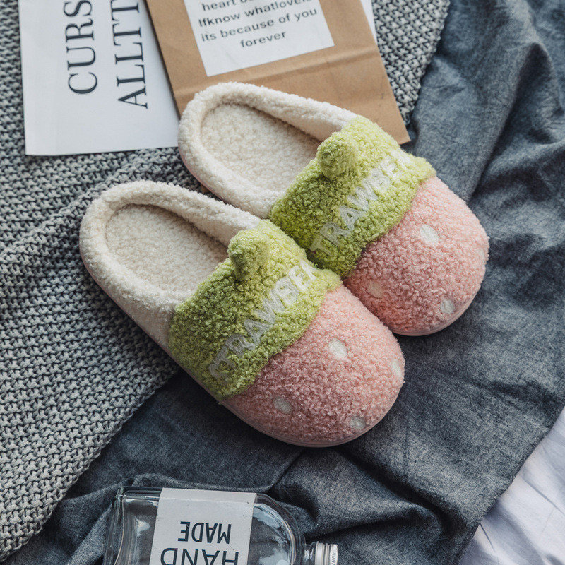 new Fashion ladies Non-slip home slippers warm plush slippers soft sole women winter cartoon house shoes