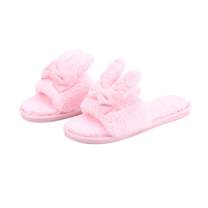 Comfy Cozy  Women Slipper Shoes Soft Pink Animal Cartoon Rabbit Plush