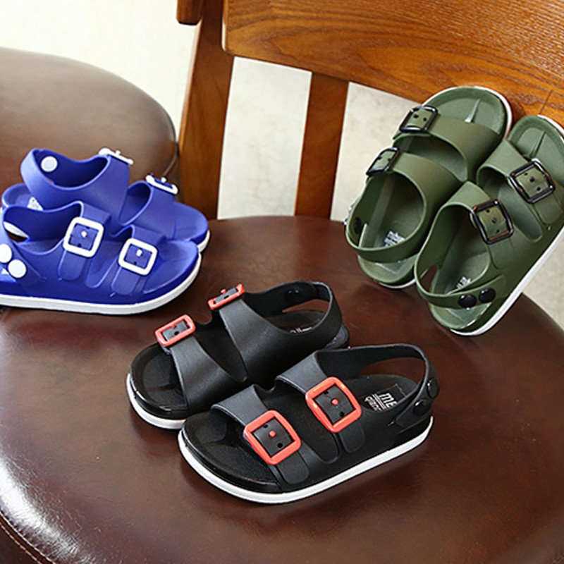 Summer 2022 simple Boys and Girls slippers England Baby Non-slip kids Casual Shoes outdoor buckle Children's Sandals