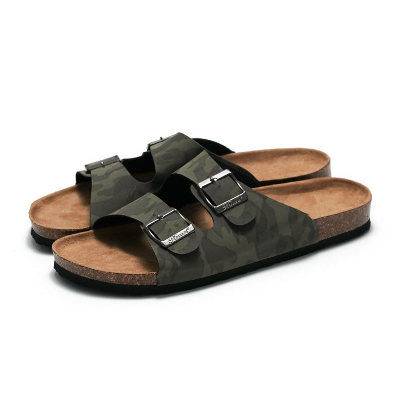 Camouflage Cork Slippers Female Beach  Anti Slip Breathable