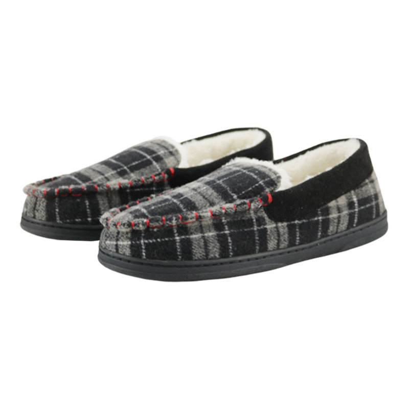 Men anti-Slip casual breathable slippers winter warm light soft round flat fluffy house indoor outdoor lofer shoes
