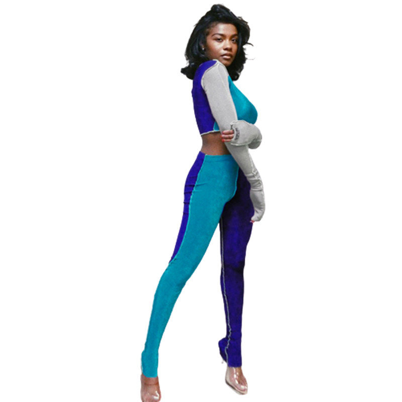 ladies Yoga Set Sports Suit yoga Pant and bra Solid color youth sportwear Woman Gym Wear patchwork crop Tops Fitness clothes