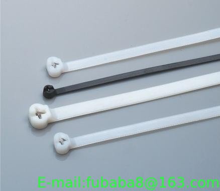 Nylon stainless steel inlays block cable ties