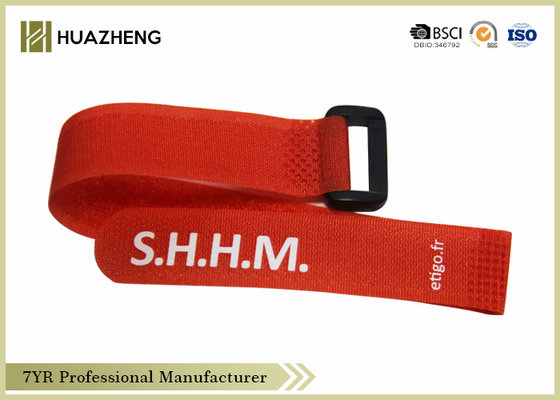 Red Carry Hook Loop Strap With Logo , Adjustable hook and loop Strap