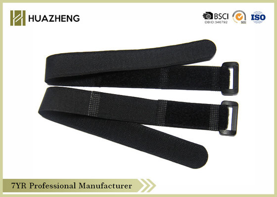 Tighten Hook Loop Strap Fastener , Reusable Cable Tie Embroider Logo