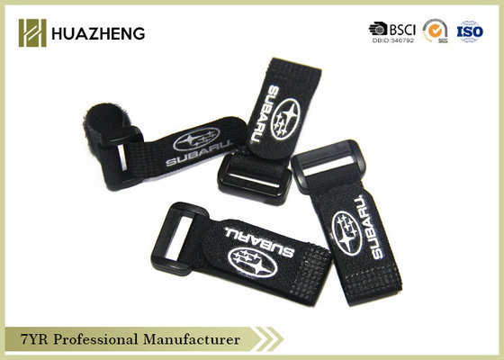 Wire Cord Hook And Loop Fastener Straps Printed Logo RoHS PAHS