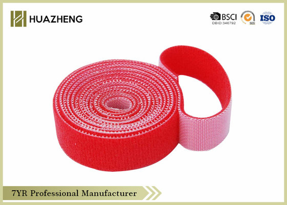Red Adjustable Nylon Double Sided Hook And Loop Tape Industrial Strength