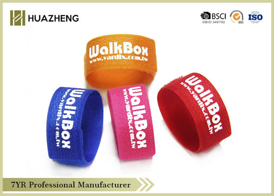 Custom Logo Releasable Cable Ties Self Locking , Hook and Loop Fastener Tape