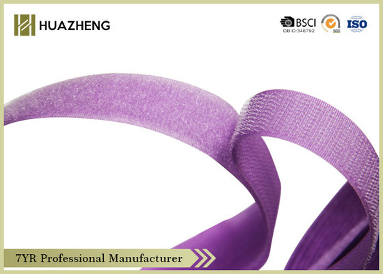 Decorative Hook Loop Tape 20mm Purple Beautiful High Strength