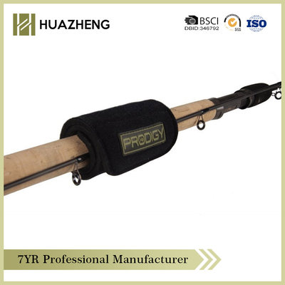 Adjustable Neoprene Timing Chip Strap , Stretchy Black Fishing Rod Strap