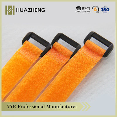 Ring Mental Hook Loop Tie Straps For Bicycle , Elastic Straps Hook and Loop Tape