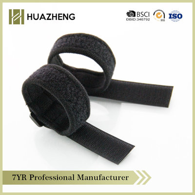 Tighten Hook Loop Strap Fastener , Reusable Cable Tie Embroider Logo