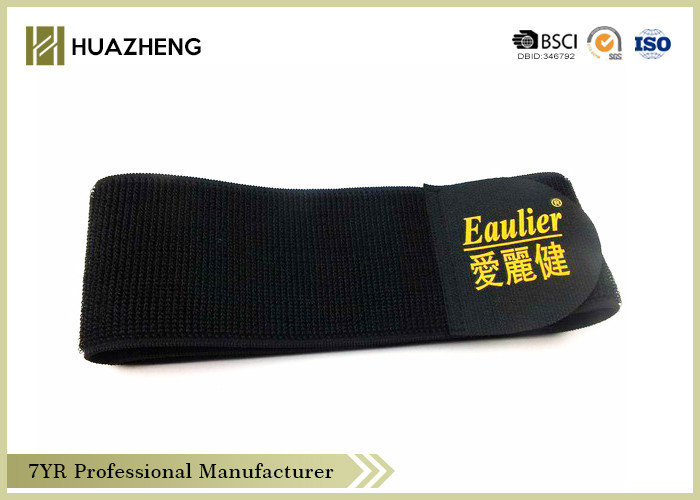 Black Stretch Straps For Medical Orthotic , Strong Hook and Loop Tape