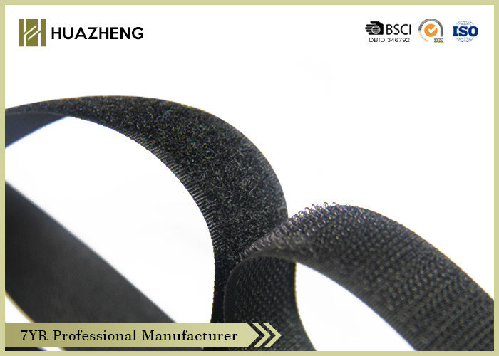 Black Nylon Medical Hook and Loop Tape Hook Loop Tape Silk Screen Printing