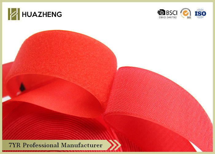 Ornamental Hook And Loop Fastener Tape , 50mm Red Hook And LoopCable Straps