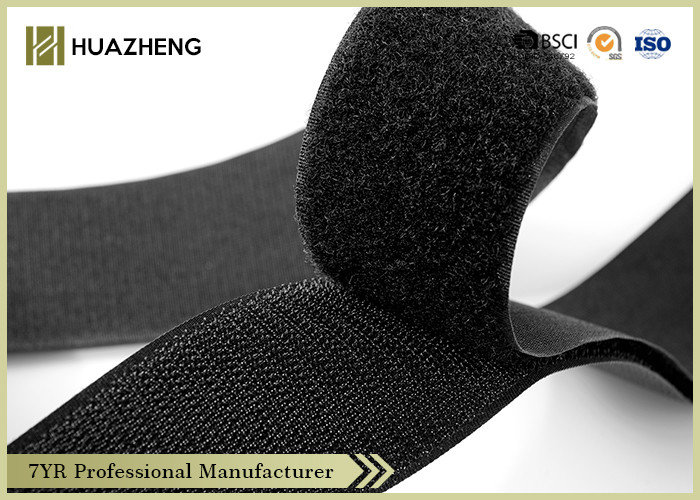 1.2 Inch 100% Nylon Black Hook And Loop Fasteners For Fabric SGS ROHS